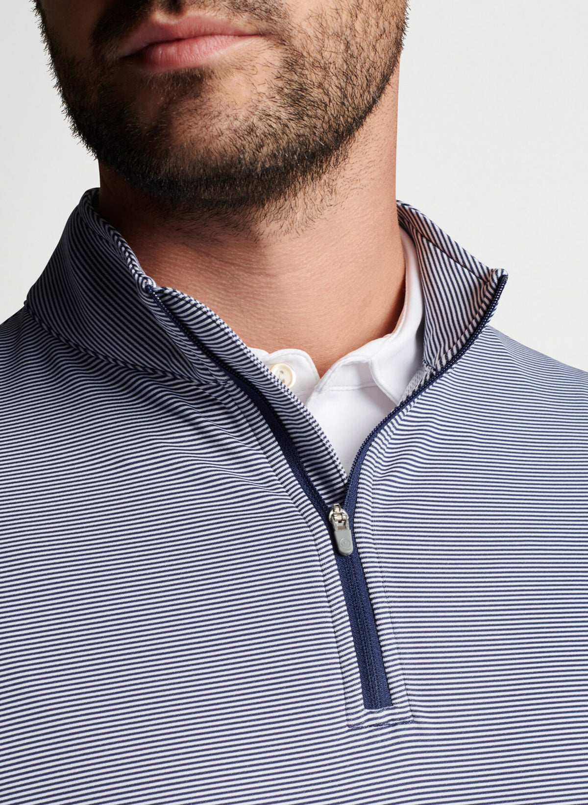 Peter Millar Perth Sugar Stripe Performance Quarter-Zip - Puritan Cape Cod
